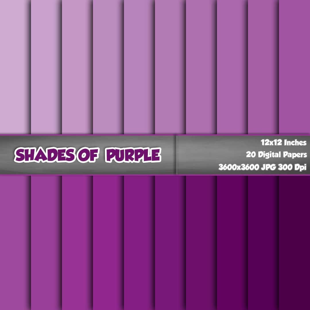 Shades of Purple Digital Paper Pack Printable Purple Colors - Etsy