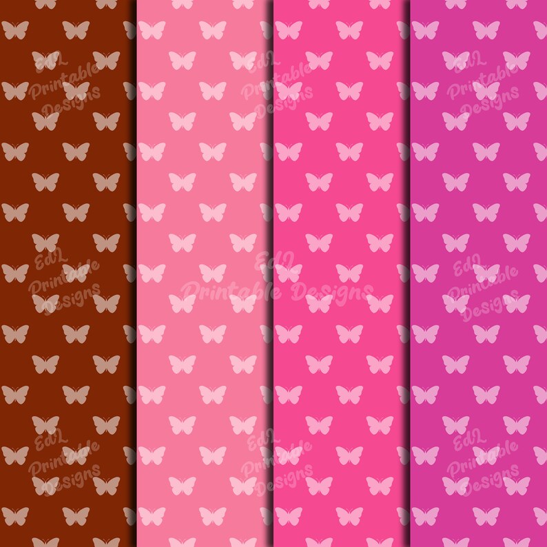 Tinted Butterfly Digital Paper, Butterflies Printable Background ...