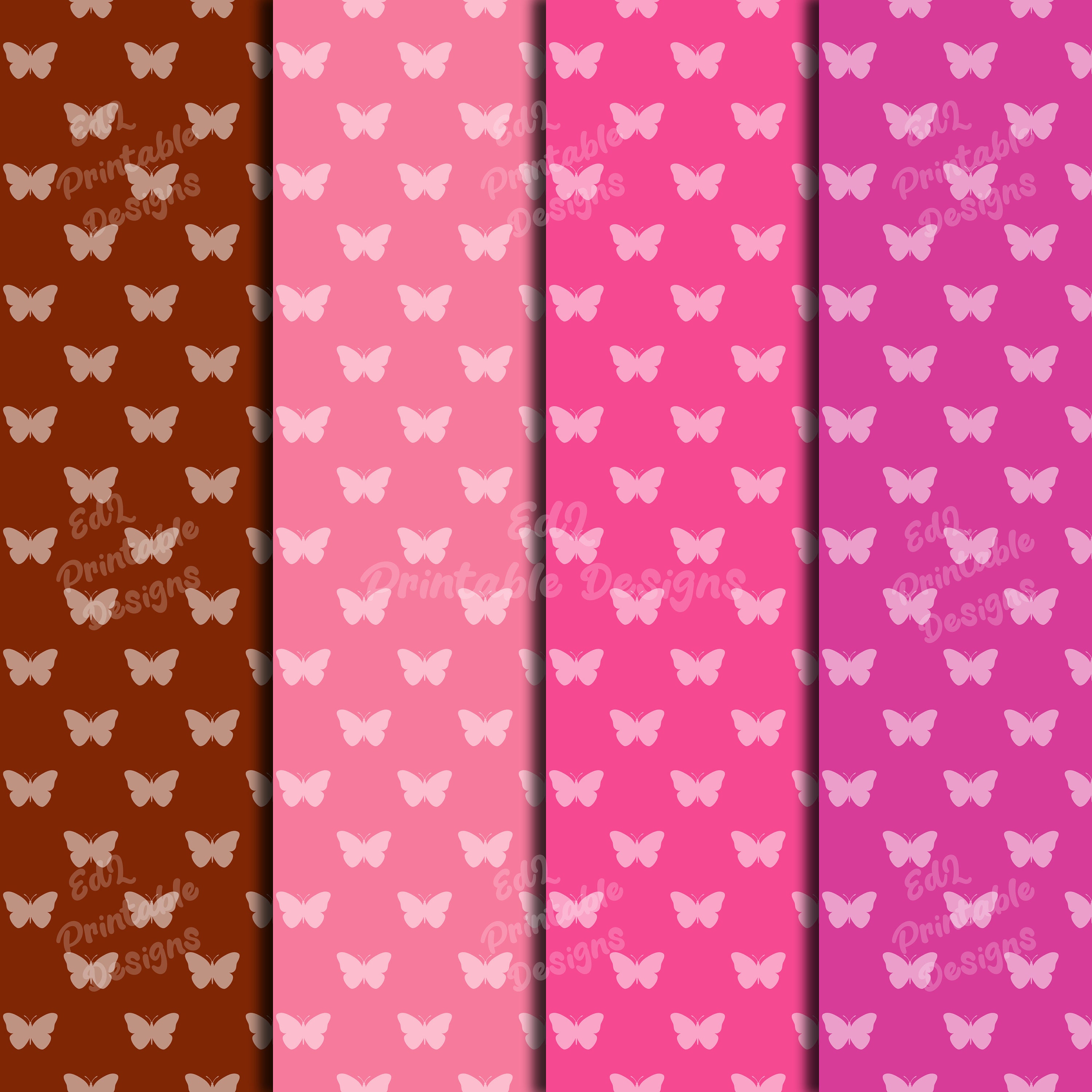 Tinted Butterfly Digital Paper, Butterflies Printable Background ...