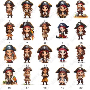20 Cute Pirate Girl Clip Art, Cartoon Pirate Kid Printable Image ...