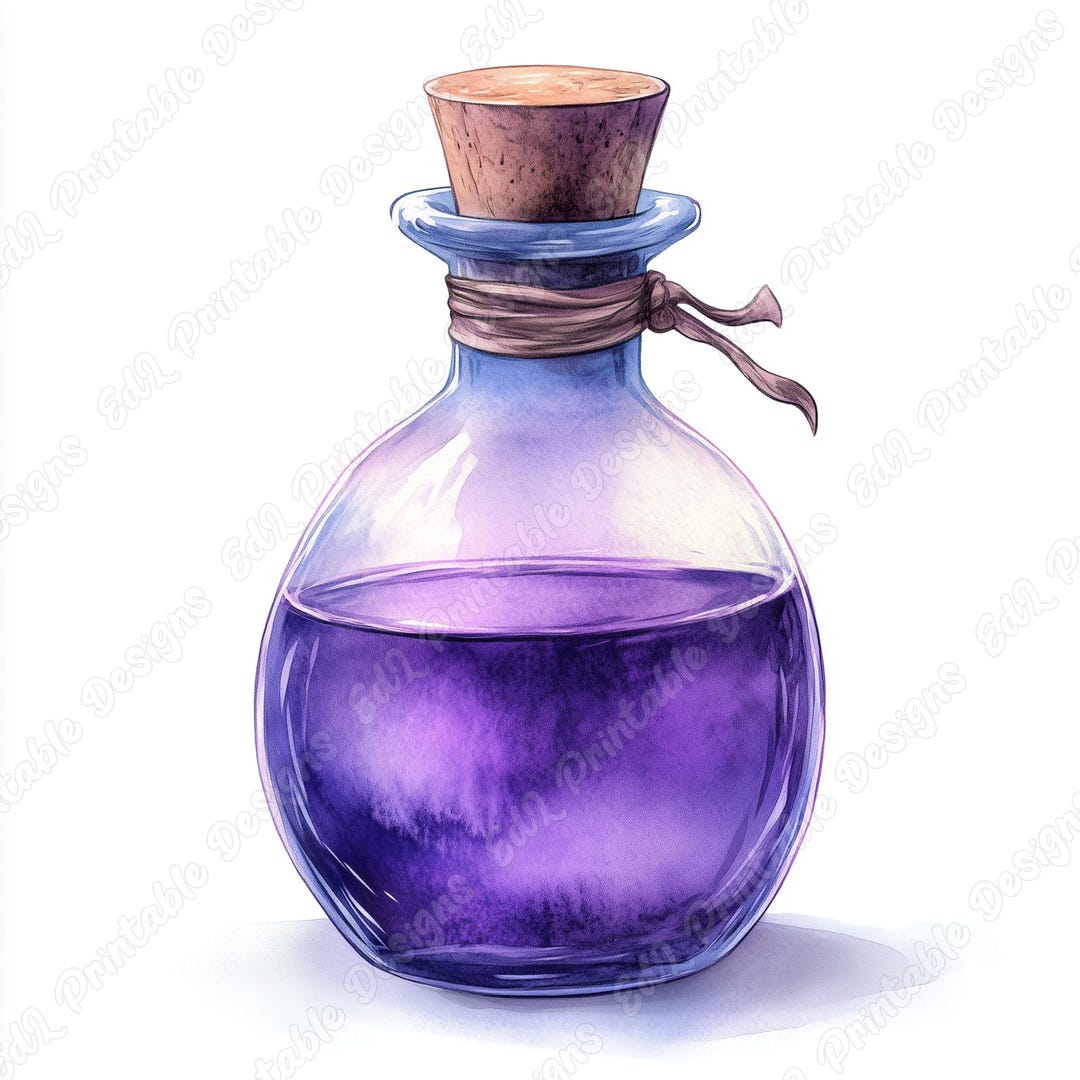 20 Potion Bottles Clip Art, Printable Image, Witch Potion Bottle Digital Download, Halloween ...