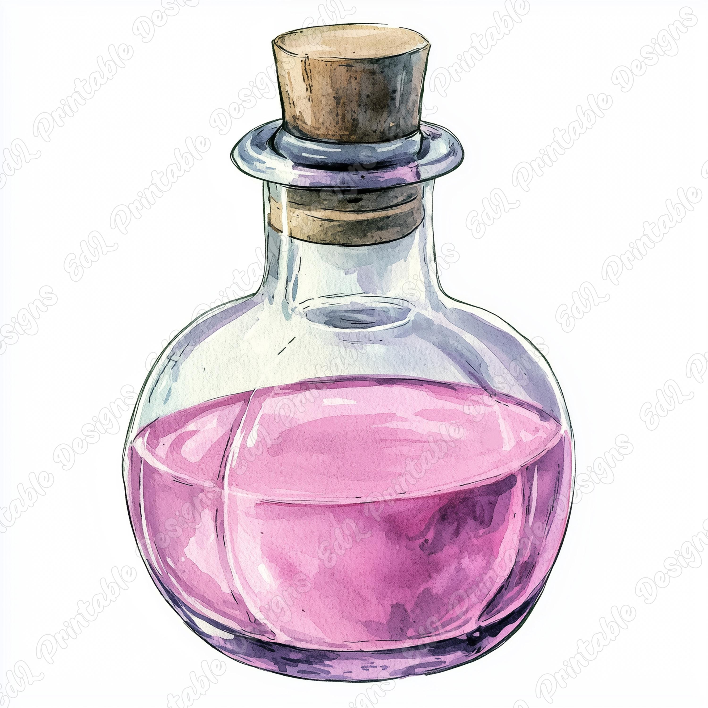 20 Potion Bottles Clip Art, Printable Image, Witch Potion Bottle ...