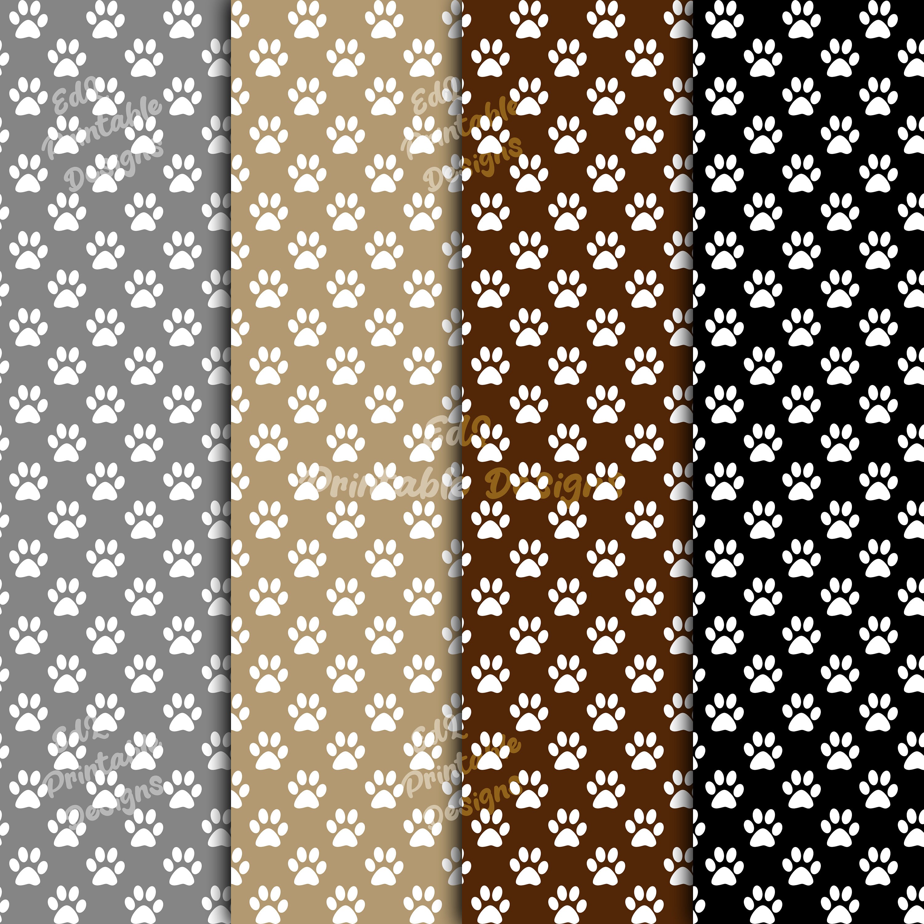 Paw Print Digital Paper Pack Animal Paw Printable Background - Etsy