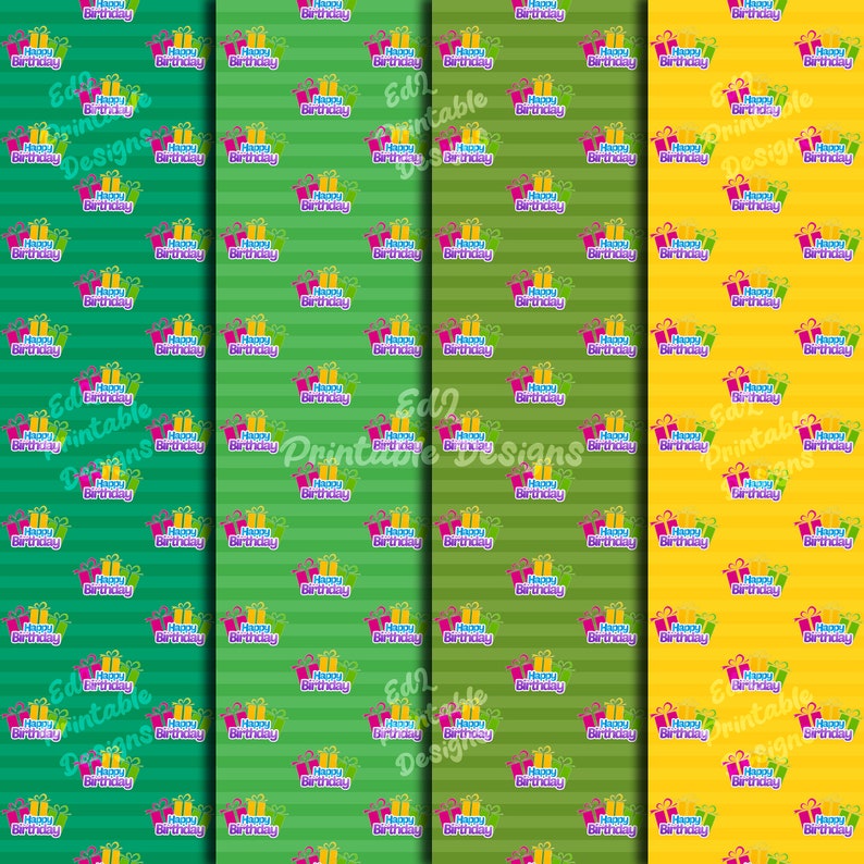 Happy Birthday Digital Paper Pack Party Paper Printable - Etsy