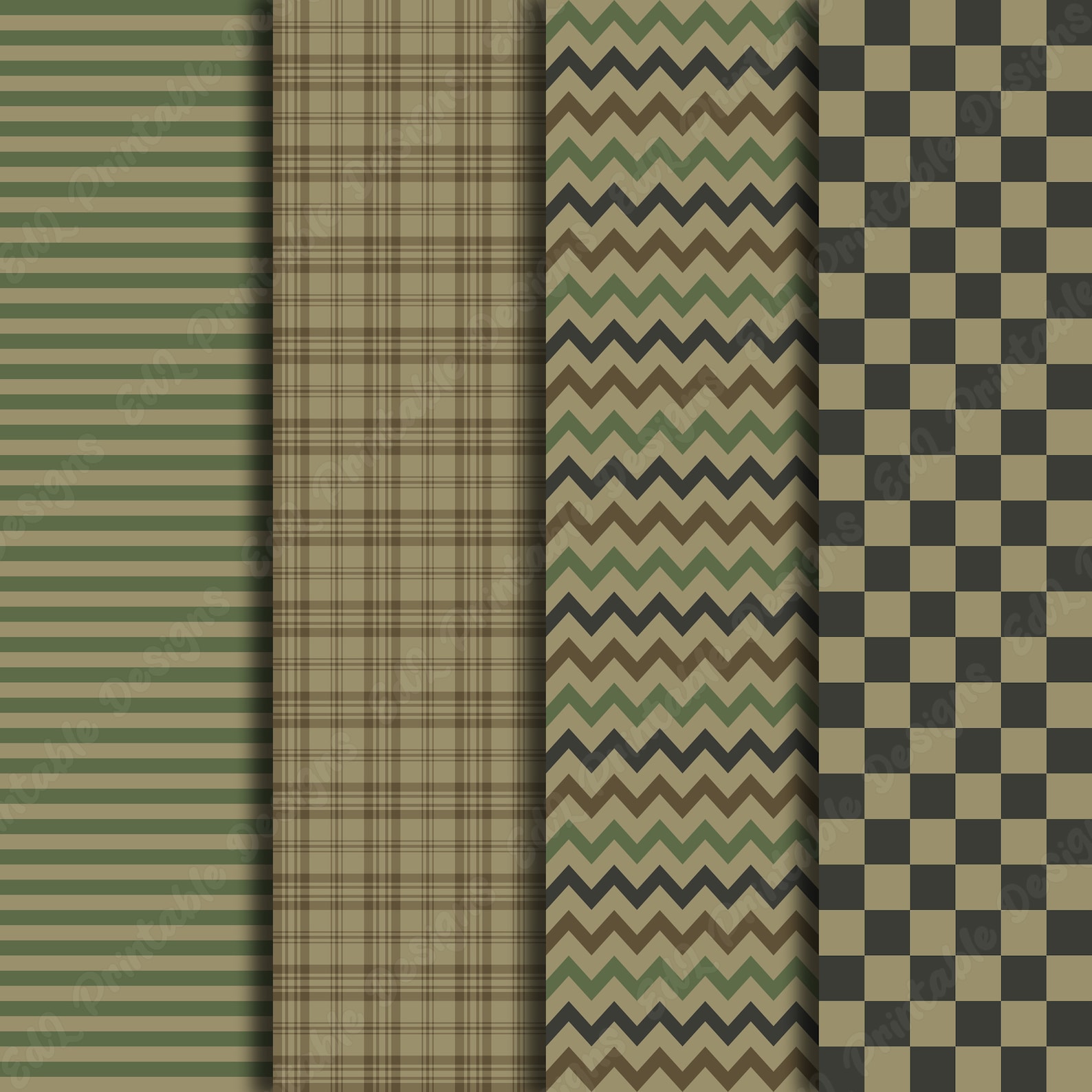 Military Colors Digital Pattern Paper, Camouflage Printable Background ...