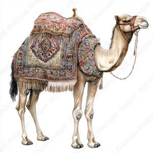 20 Camel With Carpet Clip Art, Desert Camel Printable Image, Egyptian ...