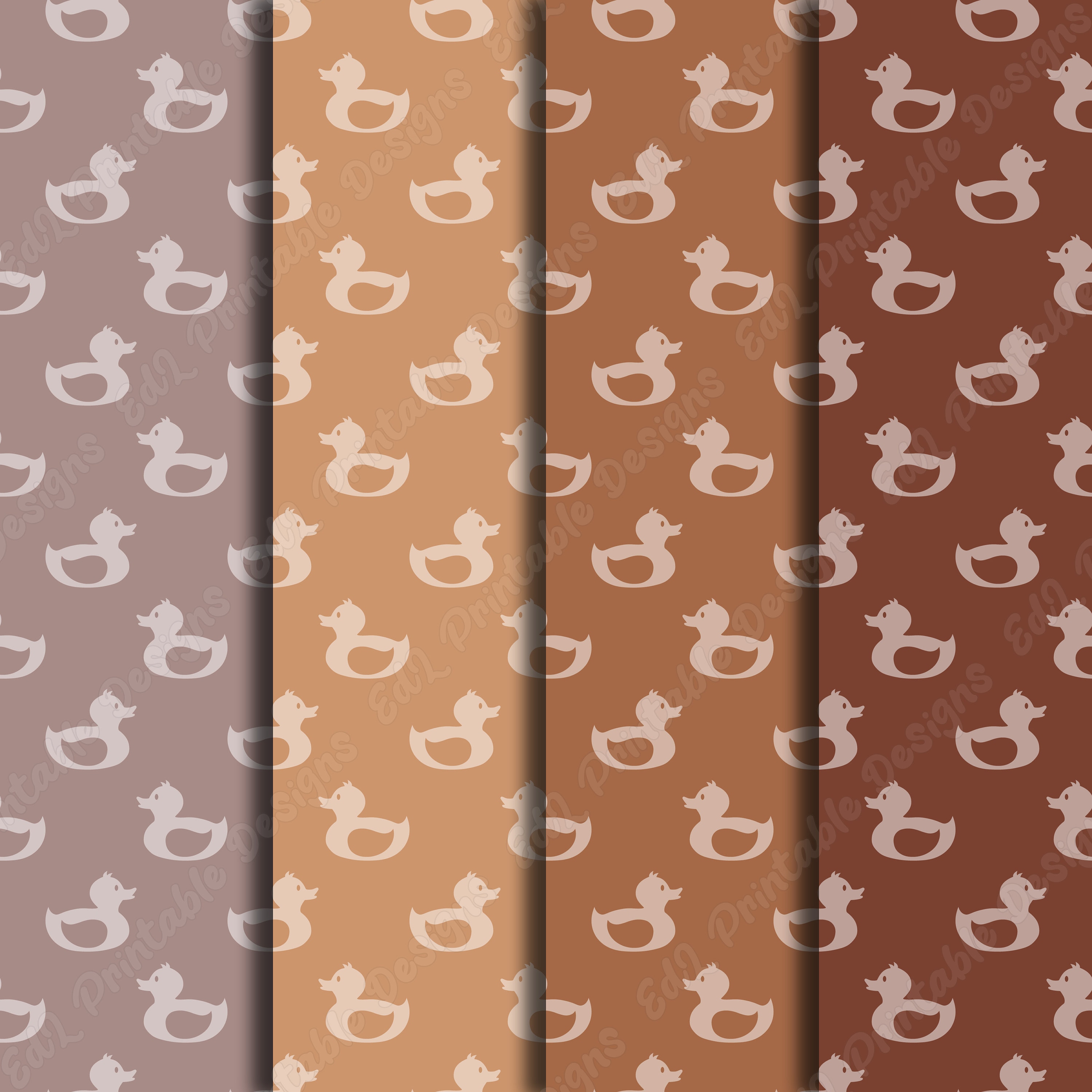 Tinted Rubber Duck Digital Paper, Toy Printable Background, Baby Boy ...