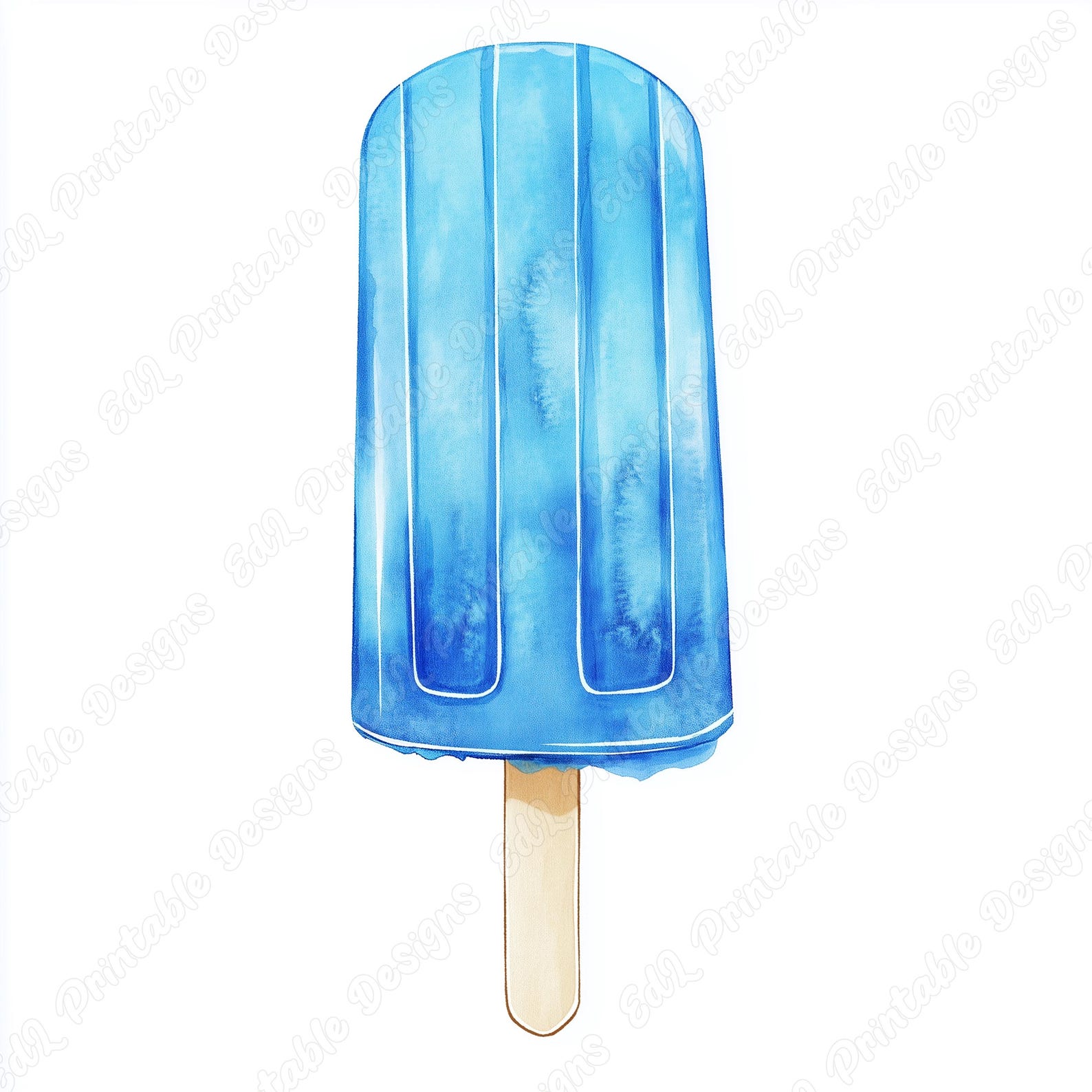 Watercolor Popsicle Clip Art, Ice Cream Summer Dessert Images (JPG ...