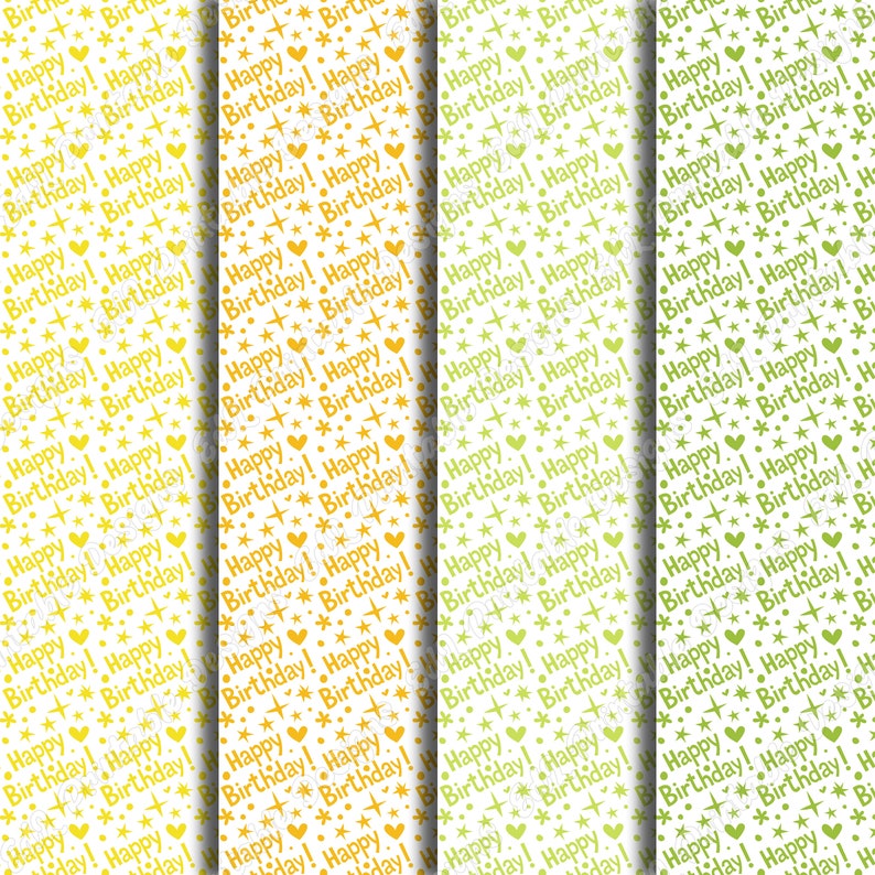 Colorful Happy Birthday Digital Paper, Seamless Patterns (digital ...