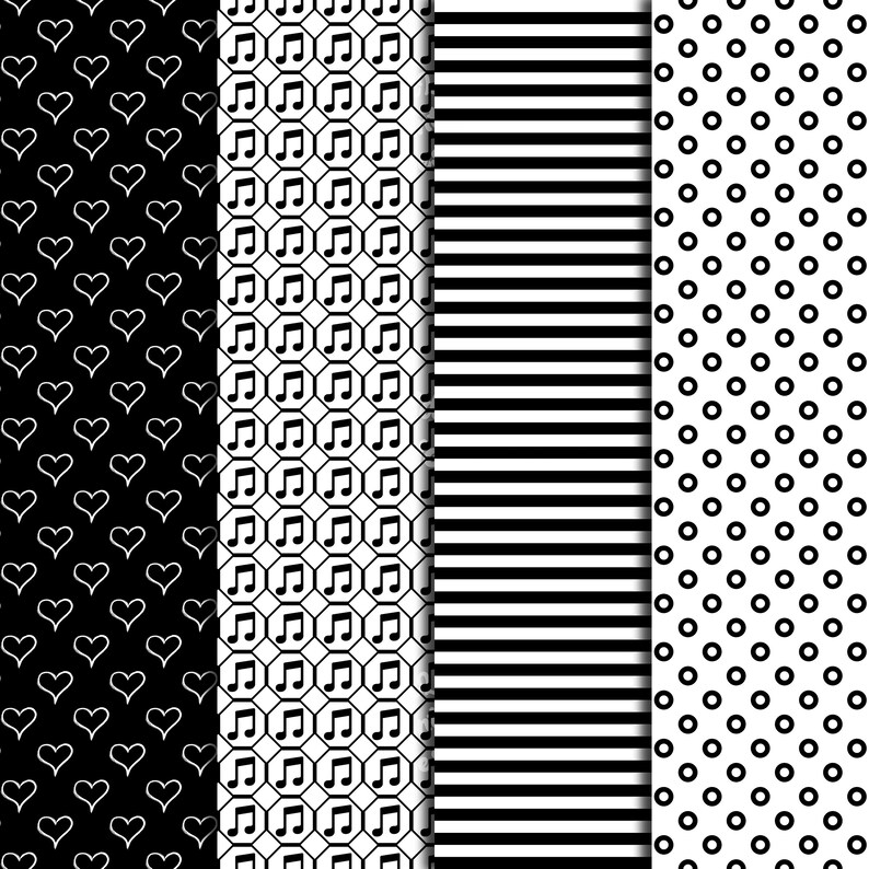 Music Patterns Digital Paper, Music Notes Printable Background, 12x12 ...