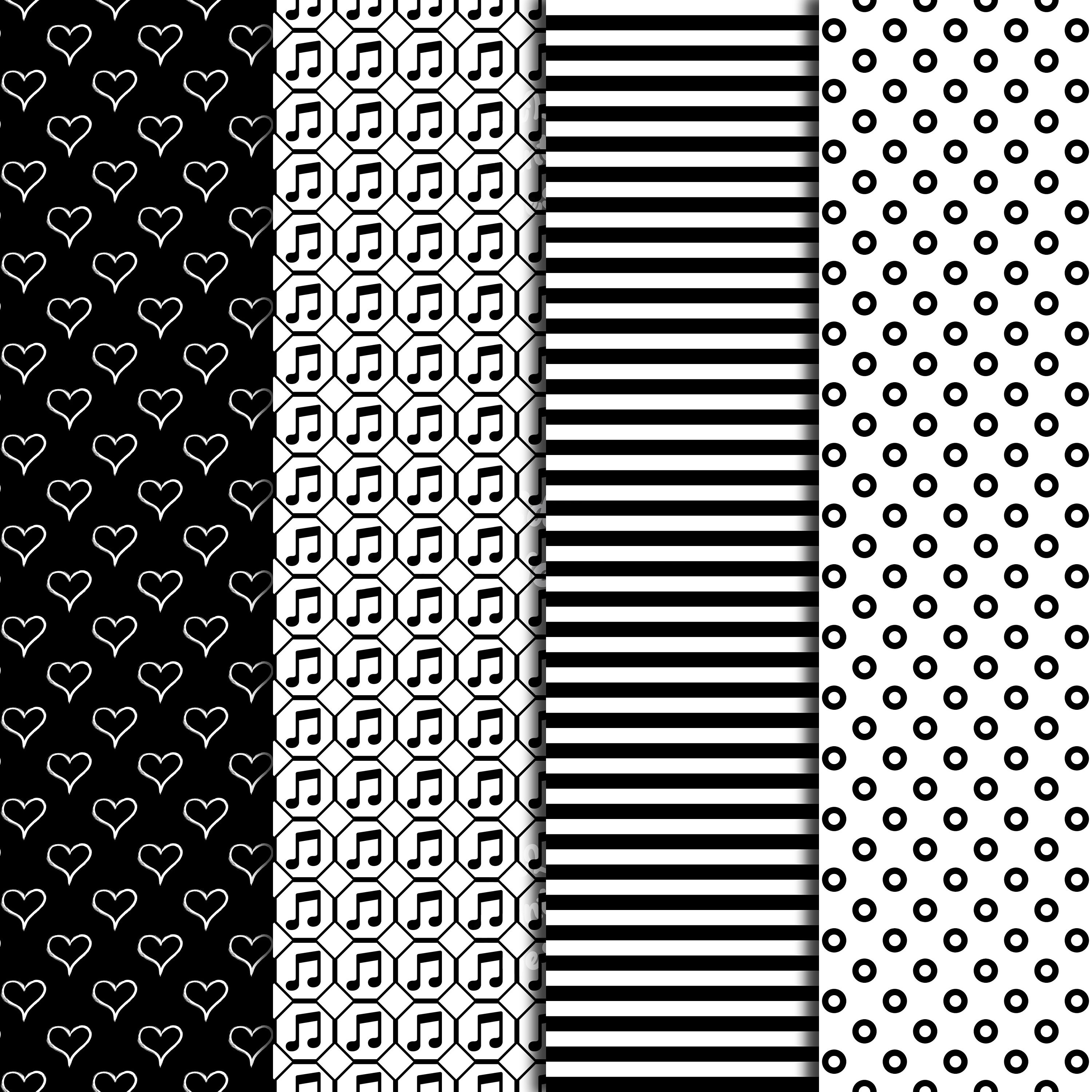 Music Patterns Digital Paper, Music Notes Printable Background, 12x12 ...