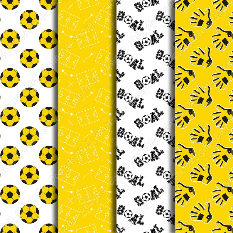 Yellow Soccer Ball Digital Paper, Sports Theme (digital Download) - Etsy