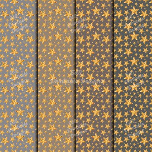 Glitter Confetti Gold Star Digital Paper, Golden Printable Background ...