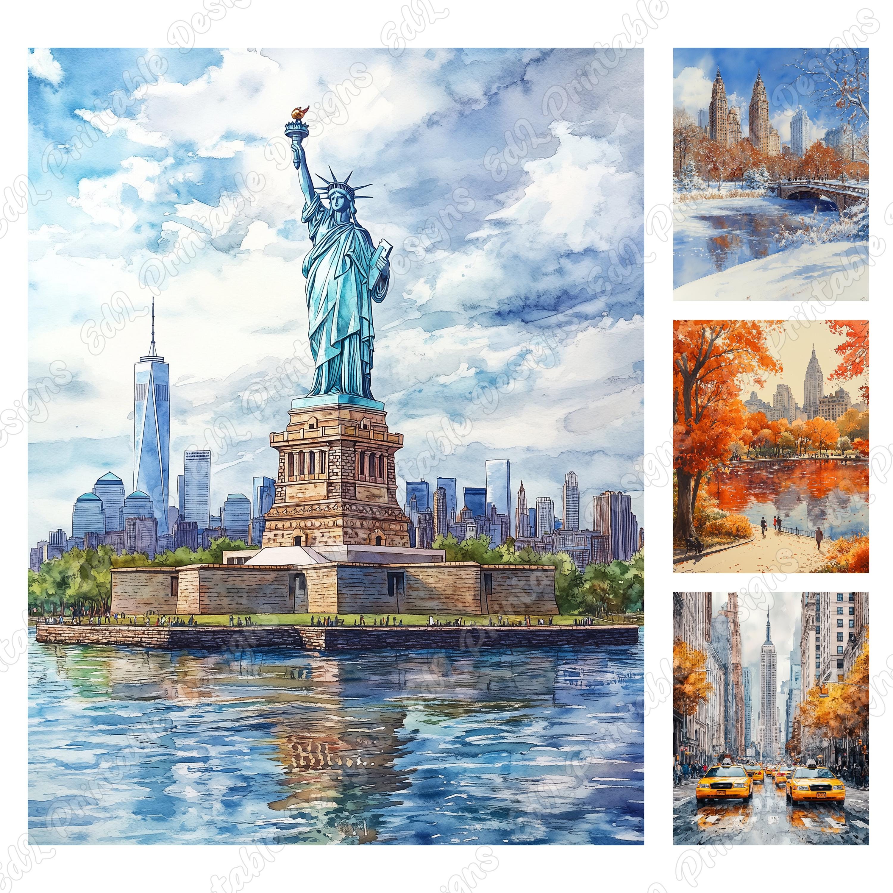 New York City Landscape Junk Journal Paper, City Street Scene Printable ...