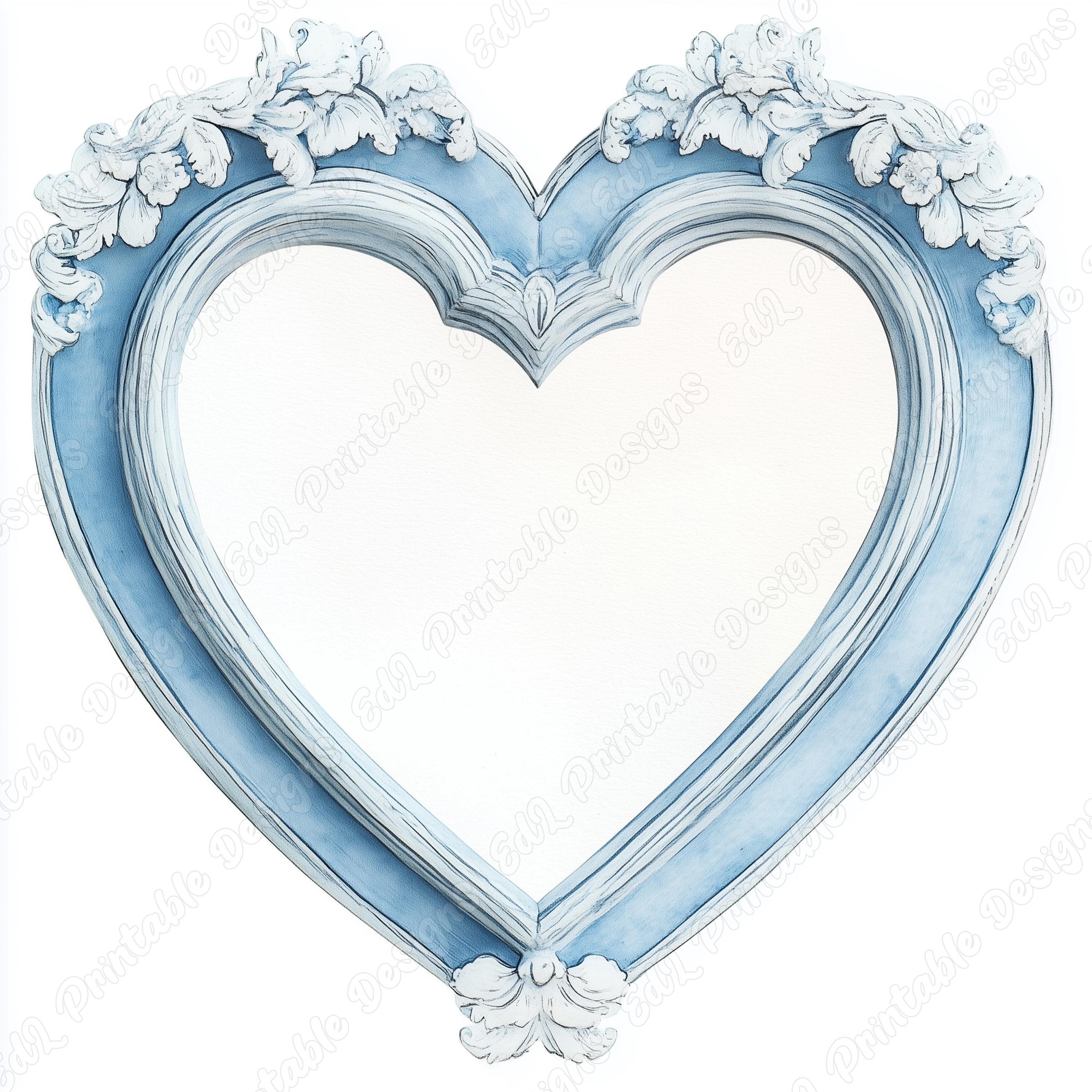 Vintage Heart Frame Clipart, Shabby Chic Rococo Border (digital ...