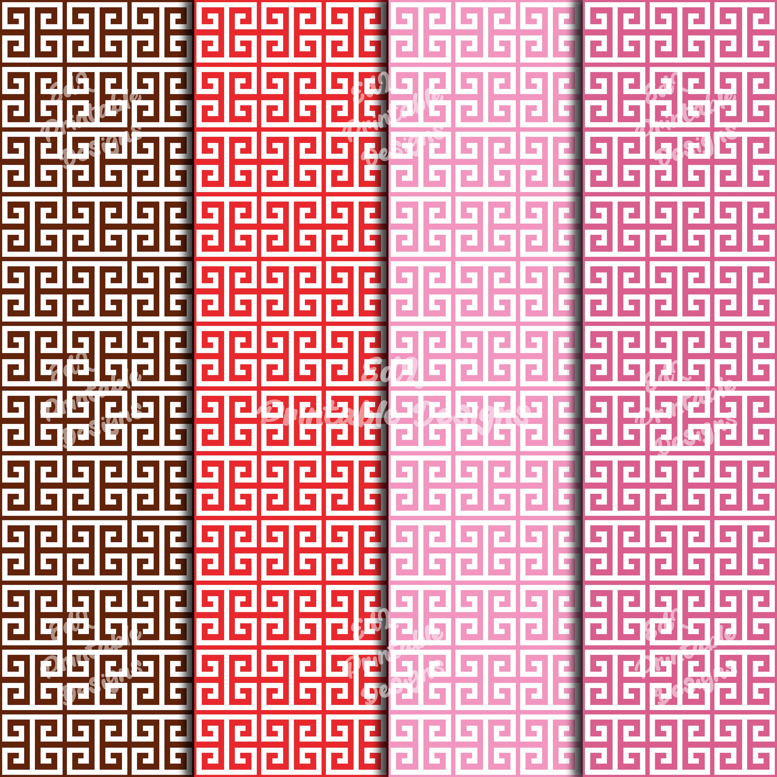 Ancient Greek Digital Paper, Greek Key Printable Background ...