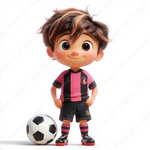 20 Soccer Boy Clip Art, Cute Boy Football Player Printable Images ...