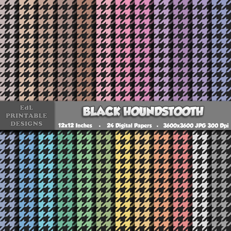 Black Houndstooth - Etsy