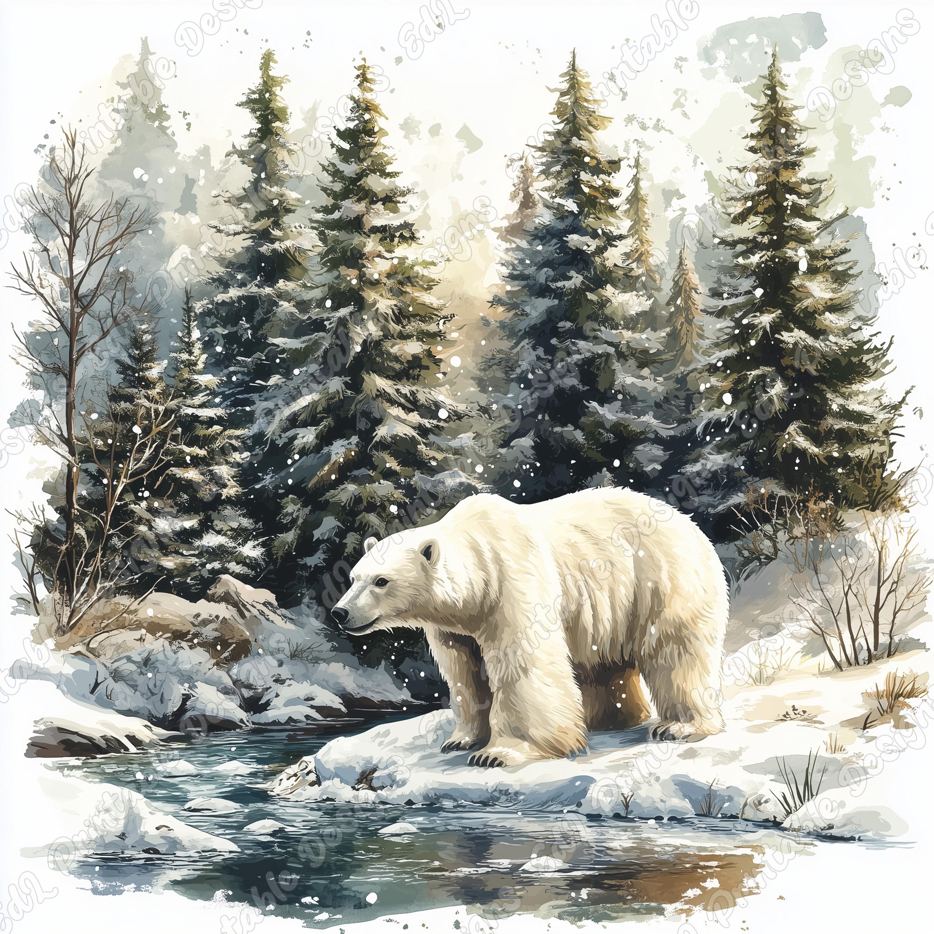 Polar Bear Clip Art, Winter Animal JPG Set (digital Download) - Etsy