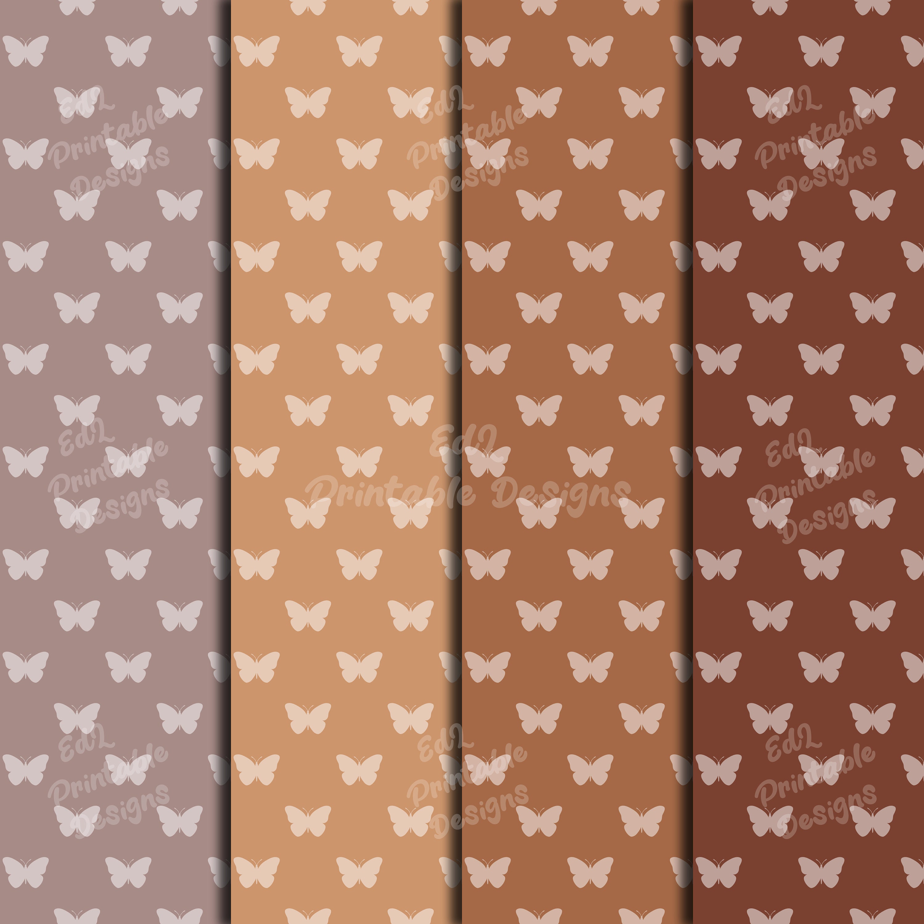 Tinted Butterfly Digital Paper, Butterflies Printable Background ...