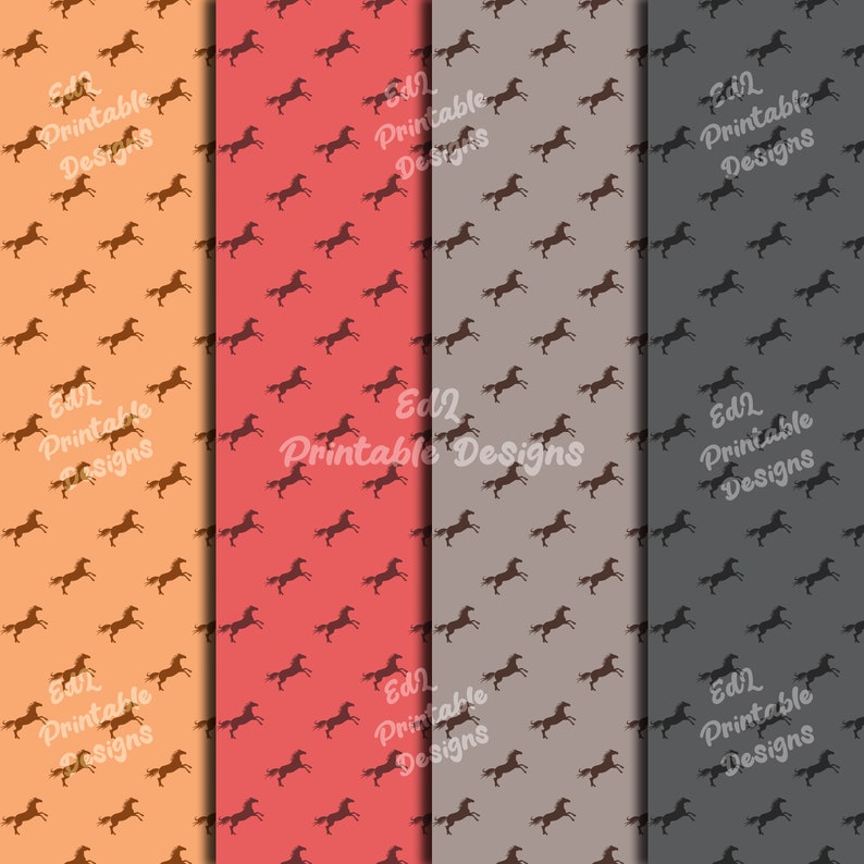 Tinted Horses Digital Paper Pony Printable Background - Etsy