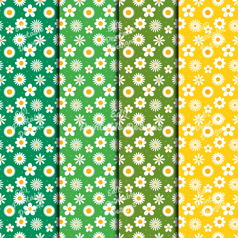 Summer Daisy Digital Paper, Daisies Printable Background, Blossom ...