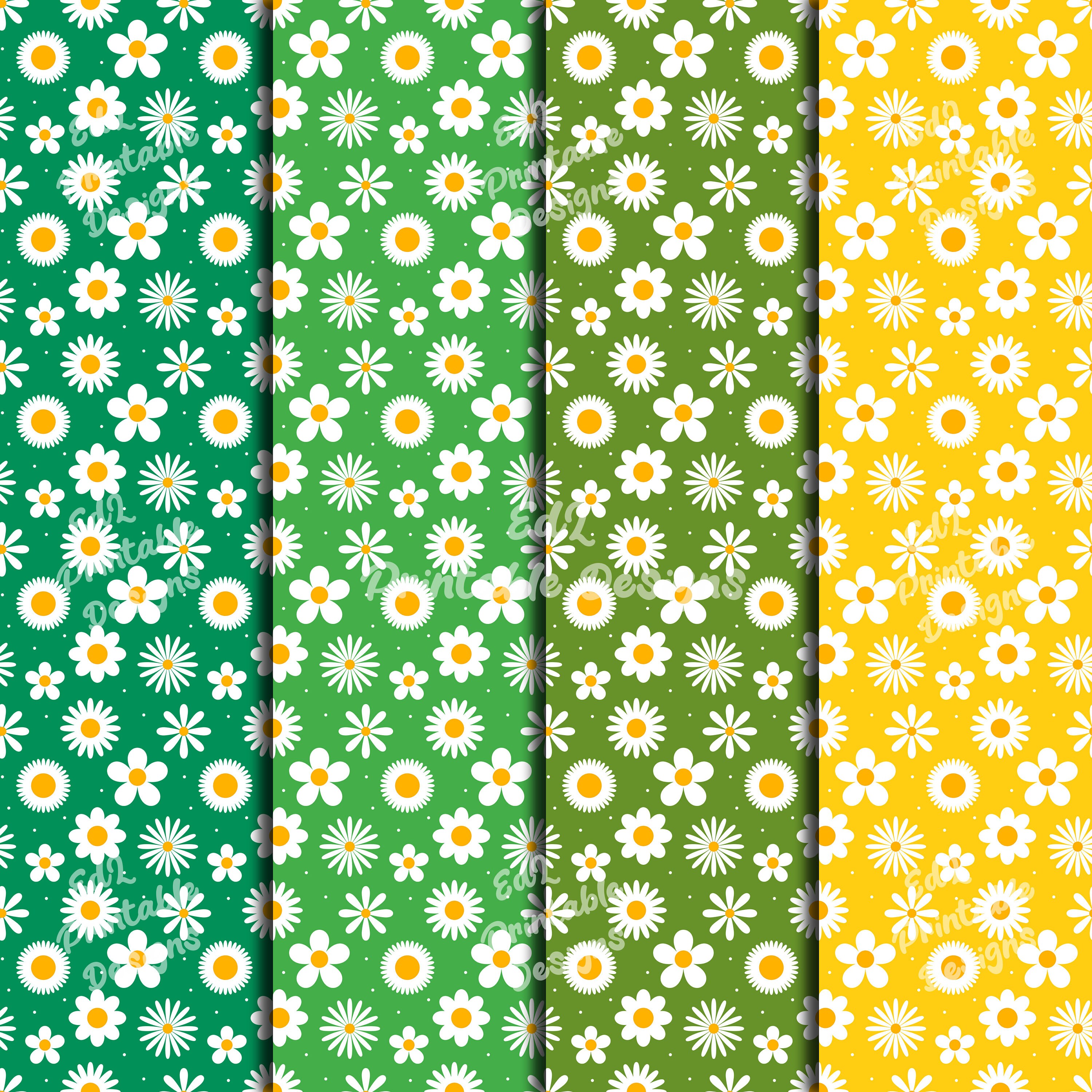 Summer Daisy Digital Paper, Daisies Printable Background, Blossom ...