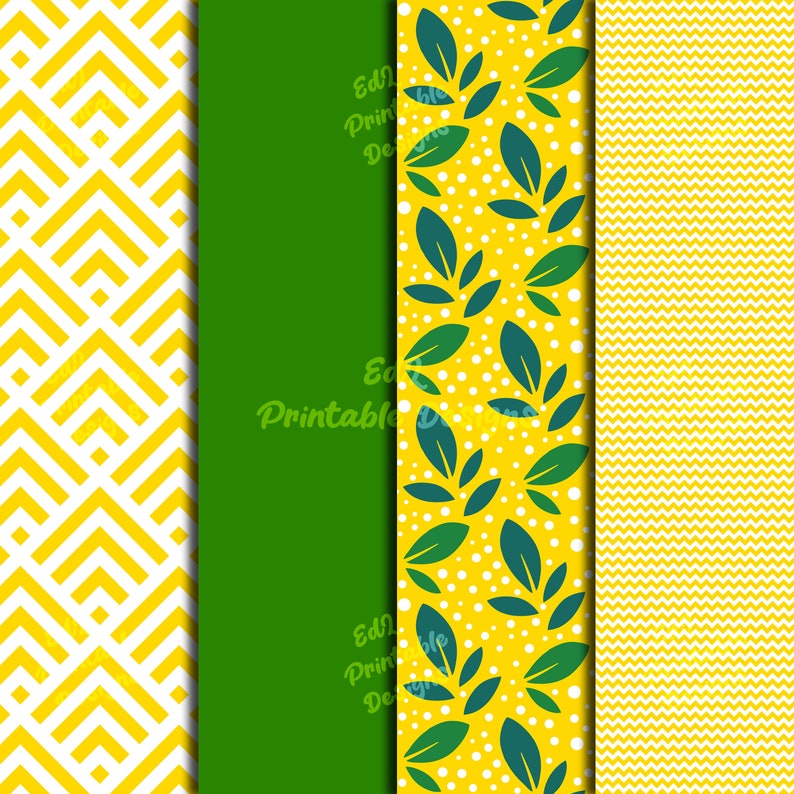 Lemon Digital Paper Pack, Fruit Printable Background, Citrus Scrapbook ...
