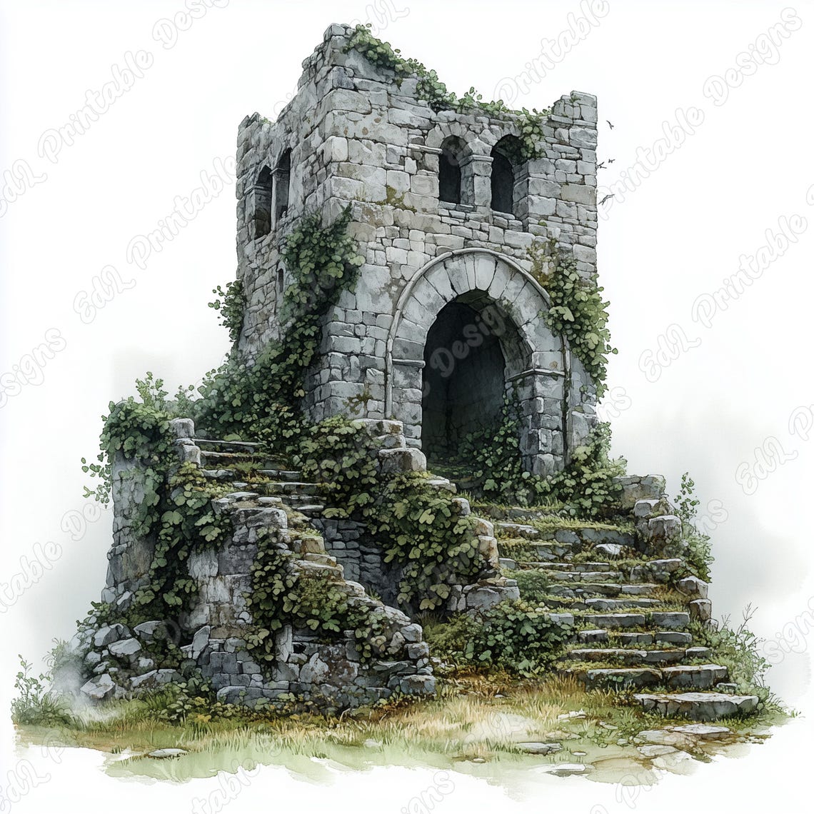 20 Ruined Building Clip Art, Abandoned Ruin Printable Images, Ancient ...