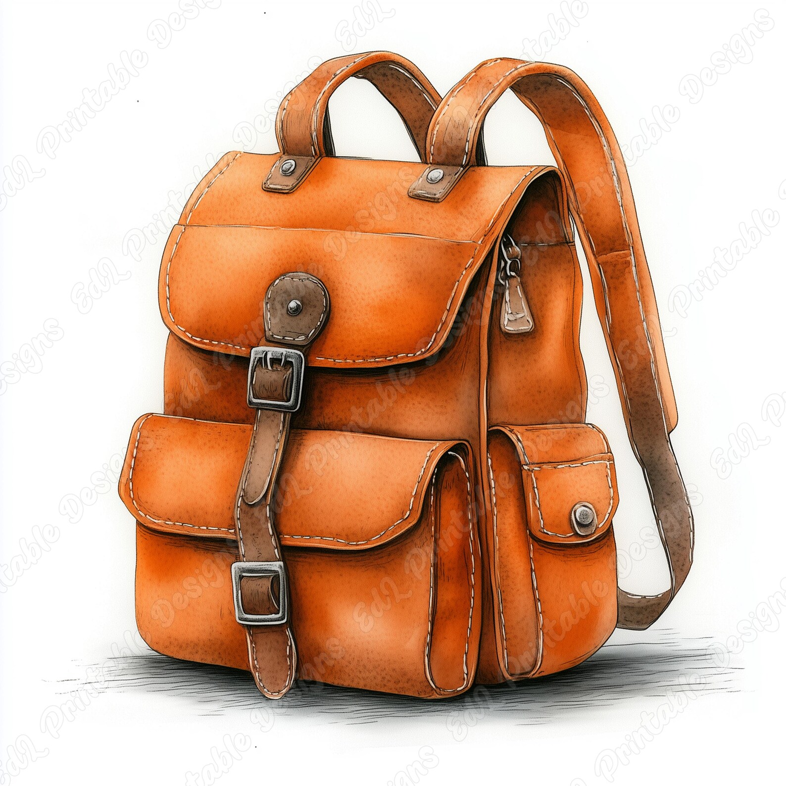 Watercolor Backpack Clip Art, School Bag Illustrations (JPG Digital ...