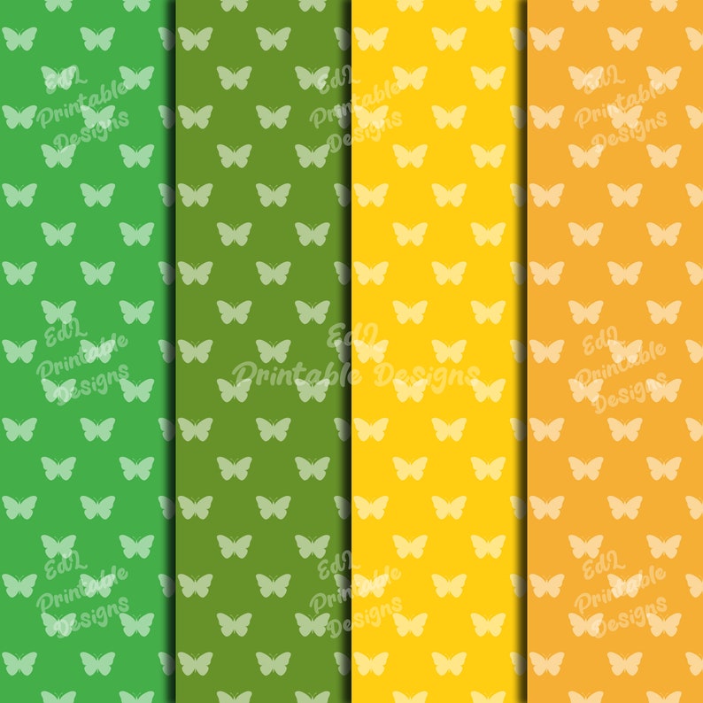 Tinted Butterfly Digital Paper, Butterflies Printable Background ...