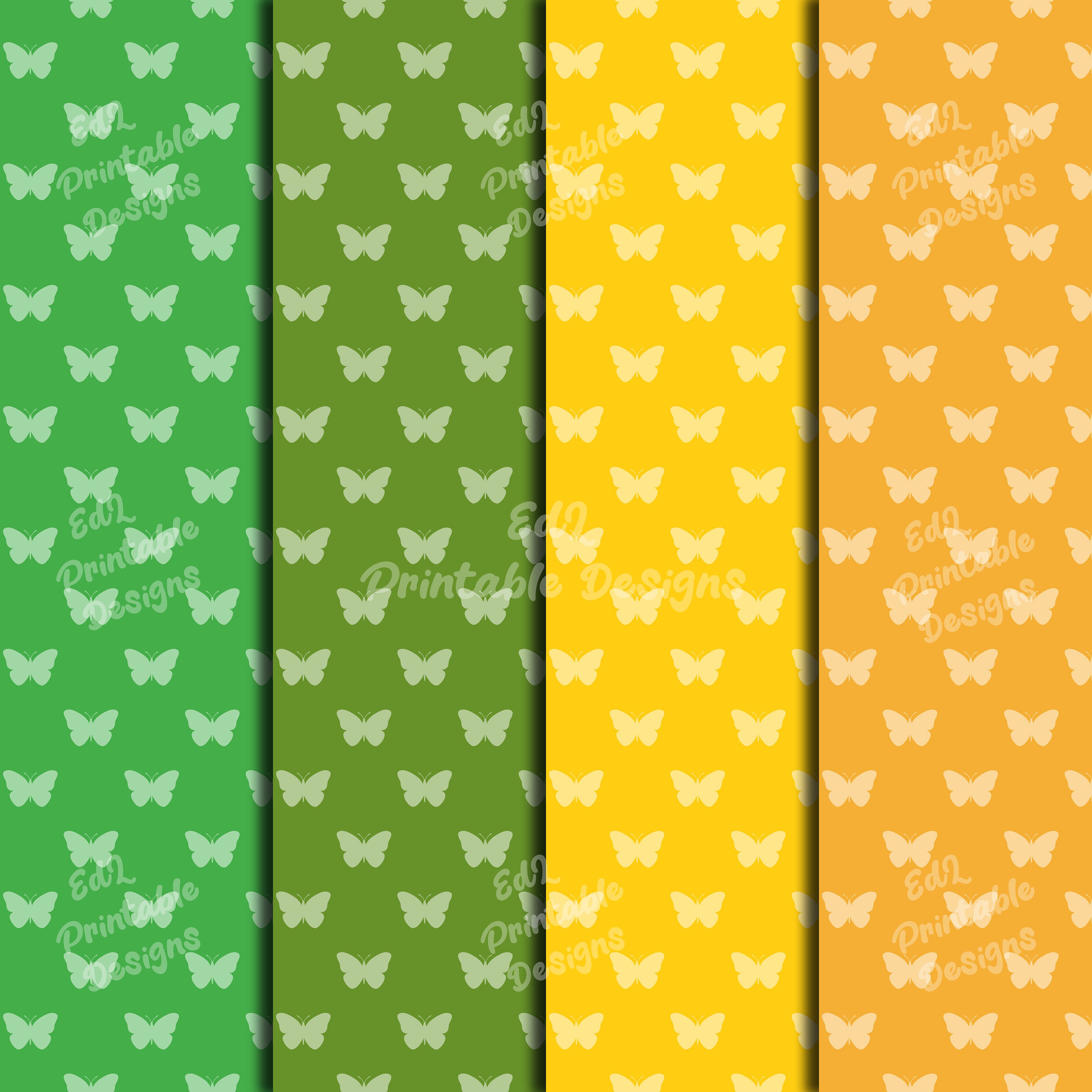 Tinted Butterfly Digital Paper, Butterflies Printable Background ...