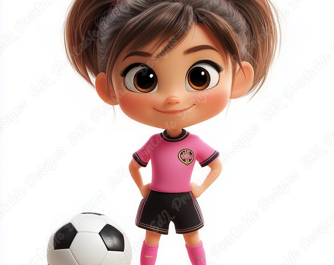 Clipart Cartoon of a Happy Soccer Football Girl Kicking a Ball, Ai Eps ...