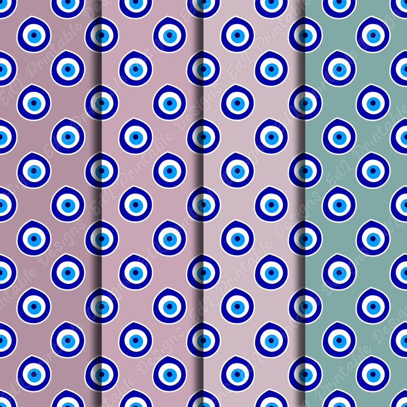 Evil Eye Bead Digital Paper, Turkish Evil Eye Printable Background ...