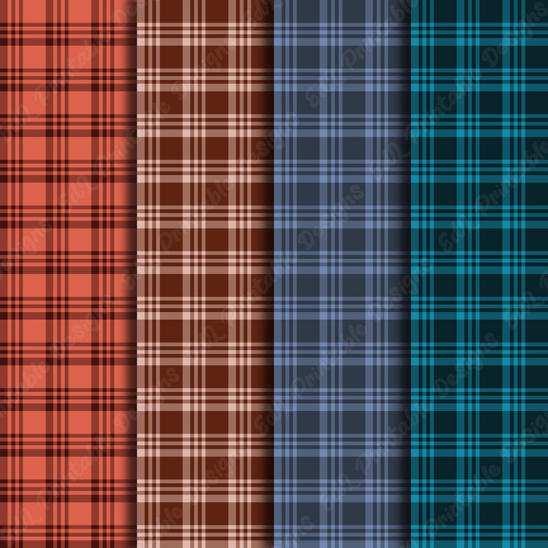 Earth Tones Plaid Tartan Digital Paper, Printable Scottish Background ...