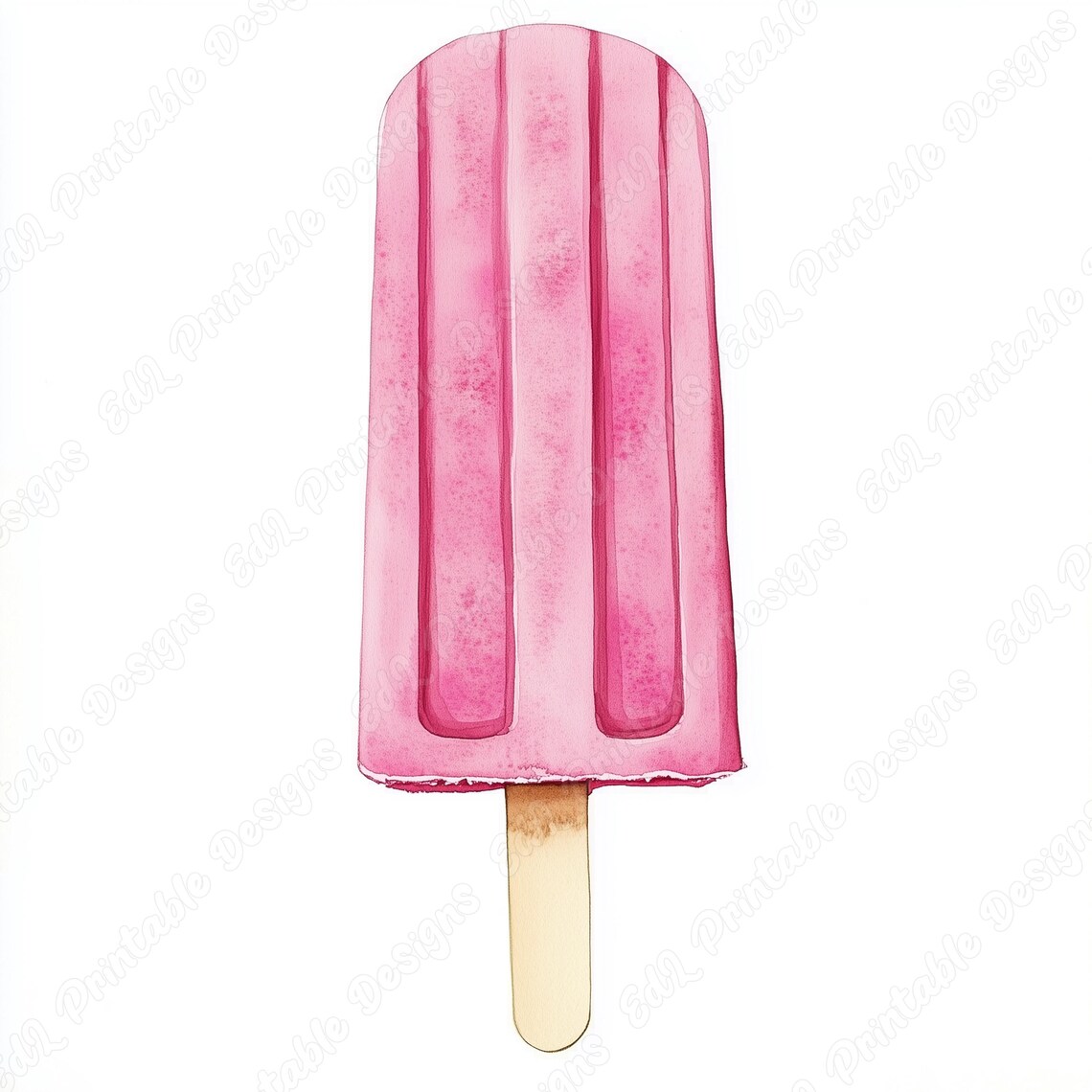 Watercolor Popsicle Clip Art, Ice Cream Summer Dessert Images (JPG ...