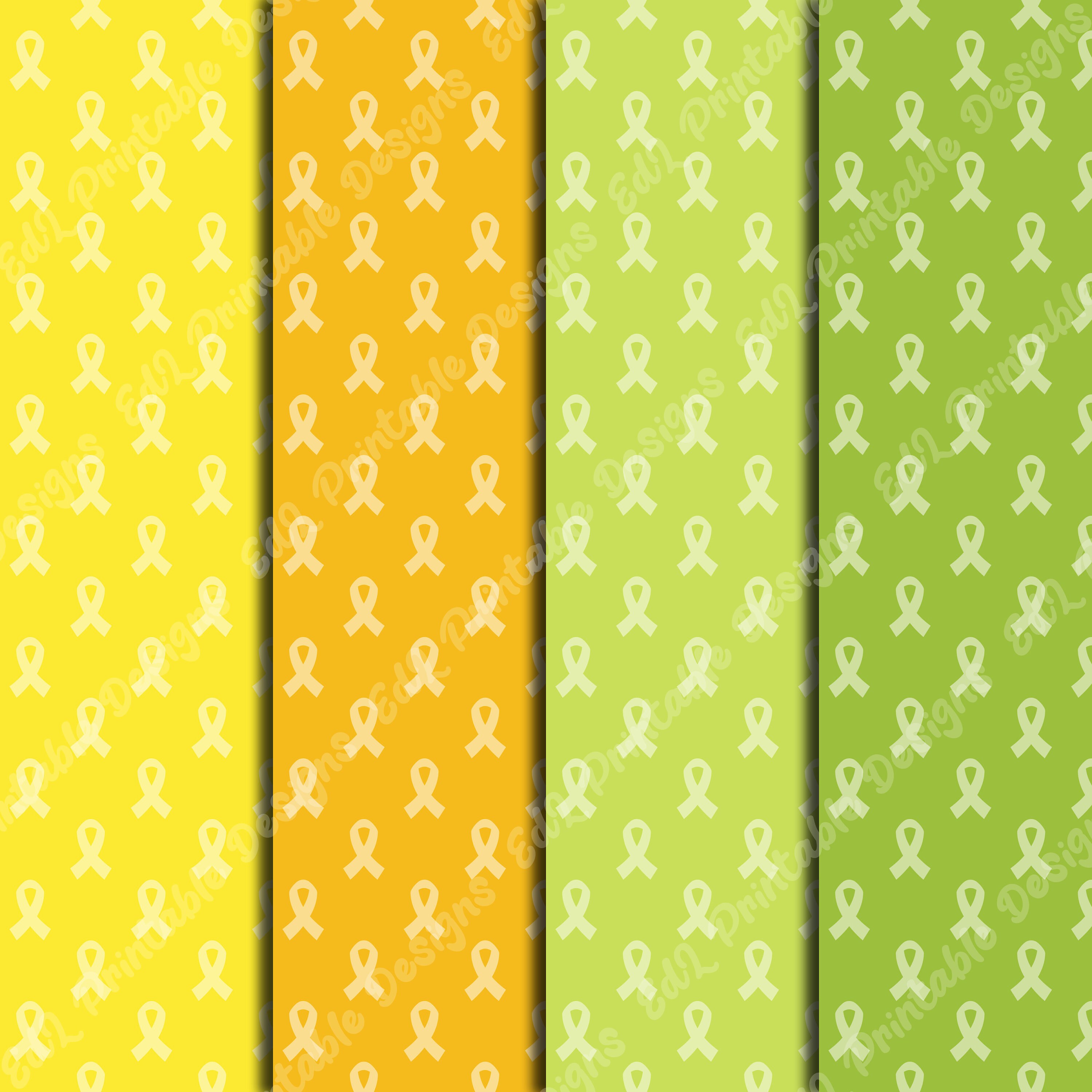 Tinted Cancer Ribbon Digital Paper, Awareness Printable Background ...