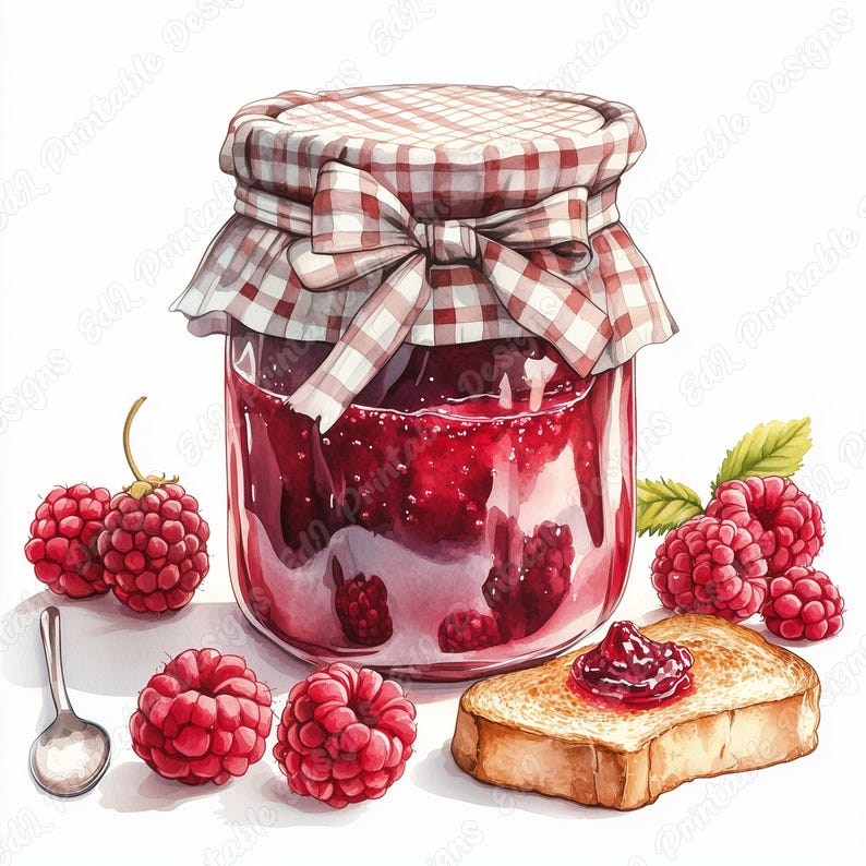 Watercolor Jam Jar Clip Art, Fruit Illustrations (digital Download) - Etsy