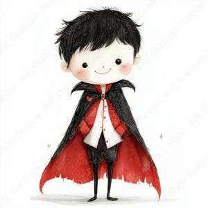 20 Cute Vampire Boy Clip Art, Halloween Kid Printable Images, Gothic ...