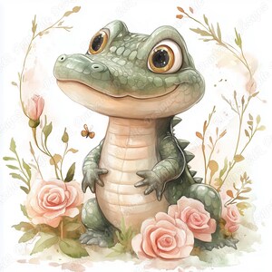 20 Happy Baby Alligator Clip Art, Cute Crocodile Printable Images ...