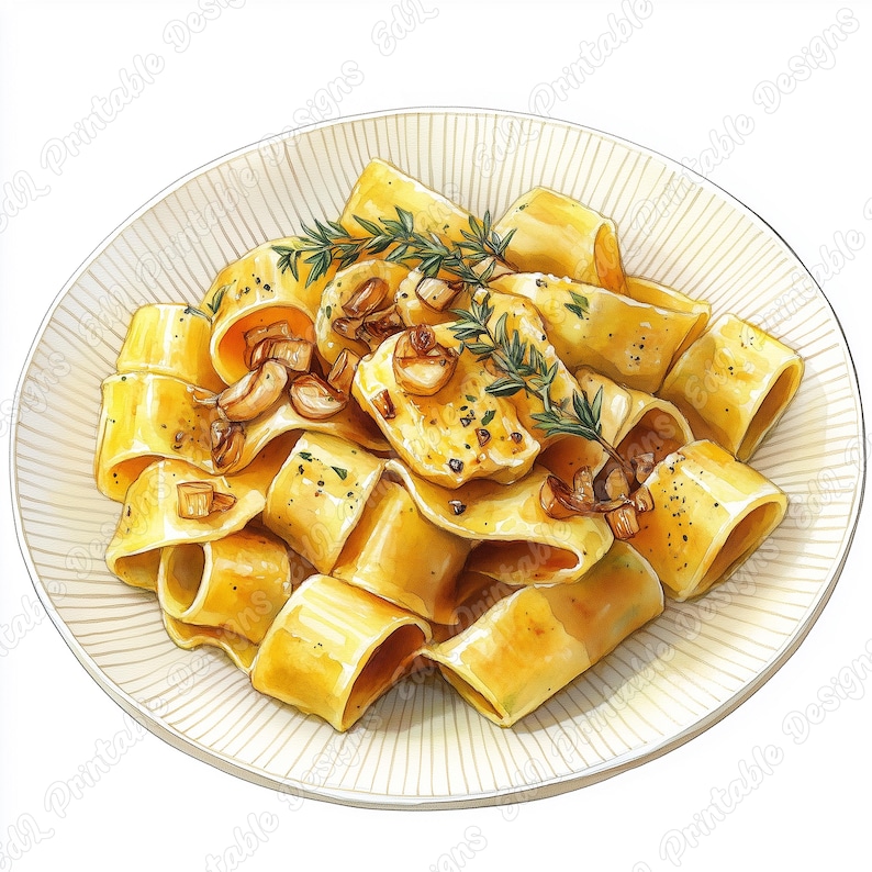 Watercolor Pasta Plate Clipart, Italian Food Art (digital Download) - Etsy