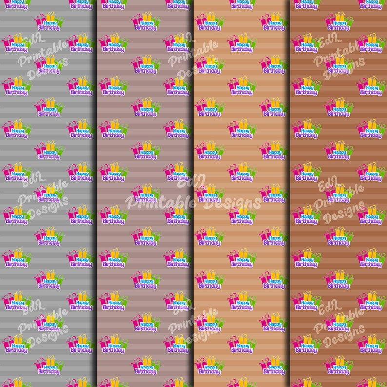 Happy Birthday Digital Paper Pack Party Paper Printable - Etsy