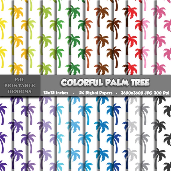 Palm Tree Digital Paper - Etsy