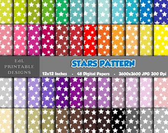 Stars Confetti Digital Paper Pack, Pastel Colors Printable Background ...