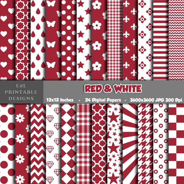 Red and White Paper - Etsy