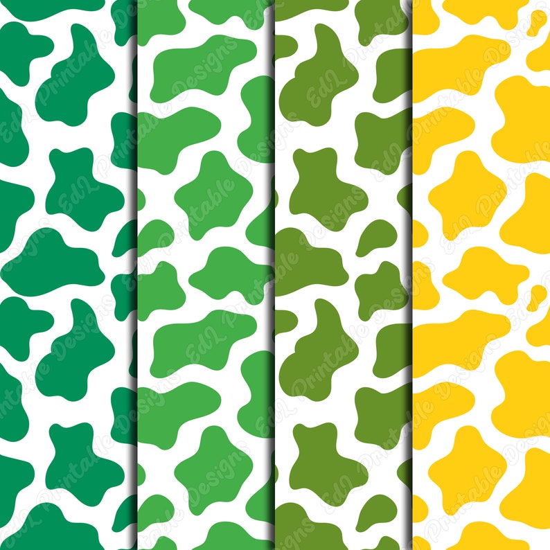 Rainbow Cow Spots Digital Paper, Seamless Animal Print (digital ...