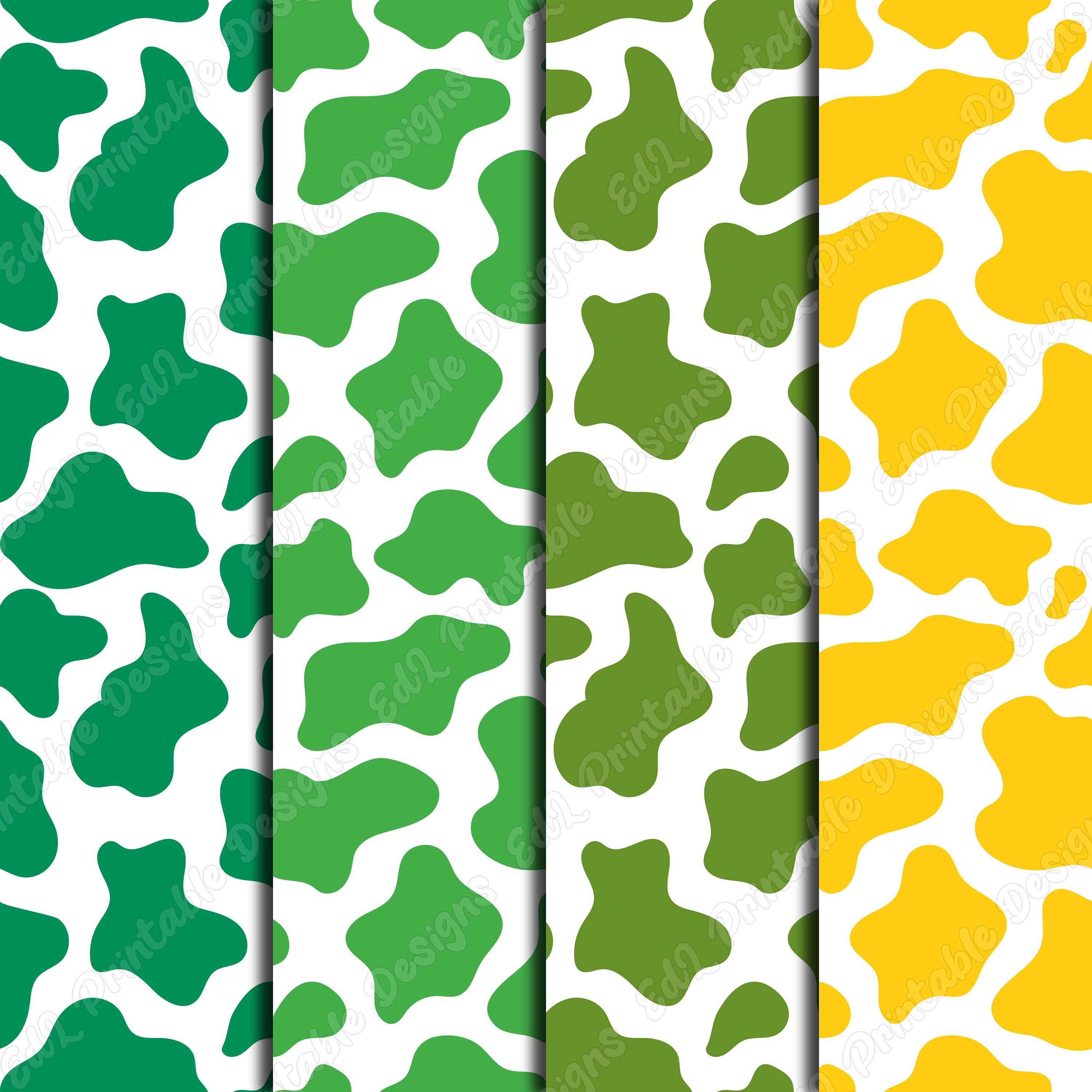 Colorful Cow Print Digital Paper, Animal Print Printable Background ...