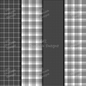 Gray Buffalo Plaid Digital Paper Pack, Printable Background Papers ...