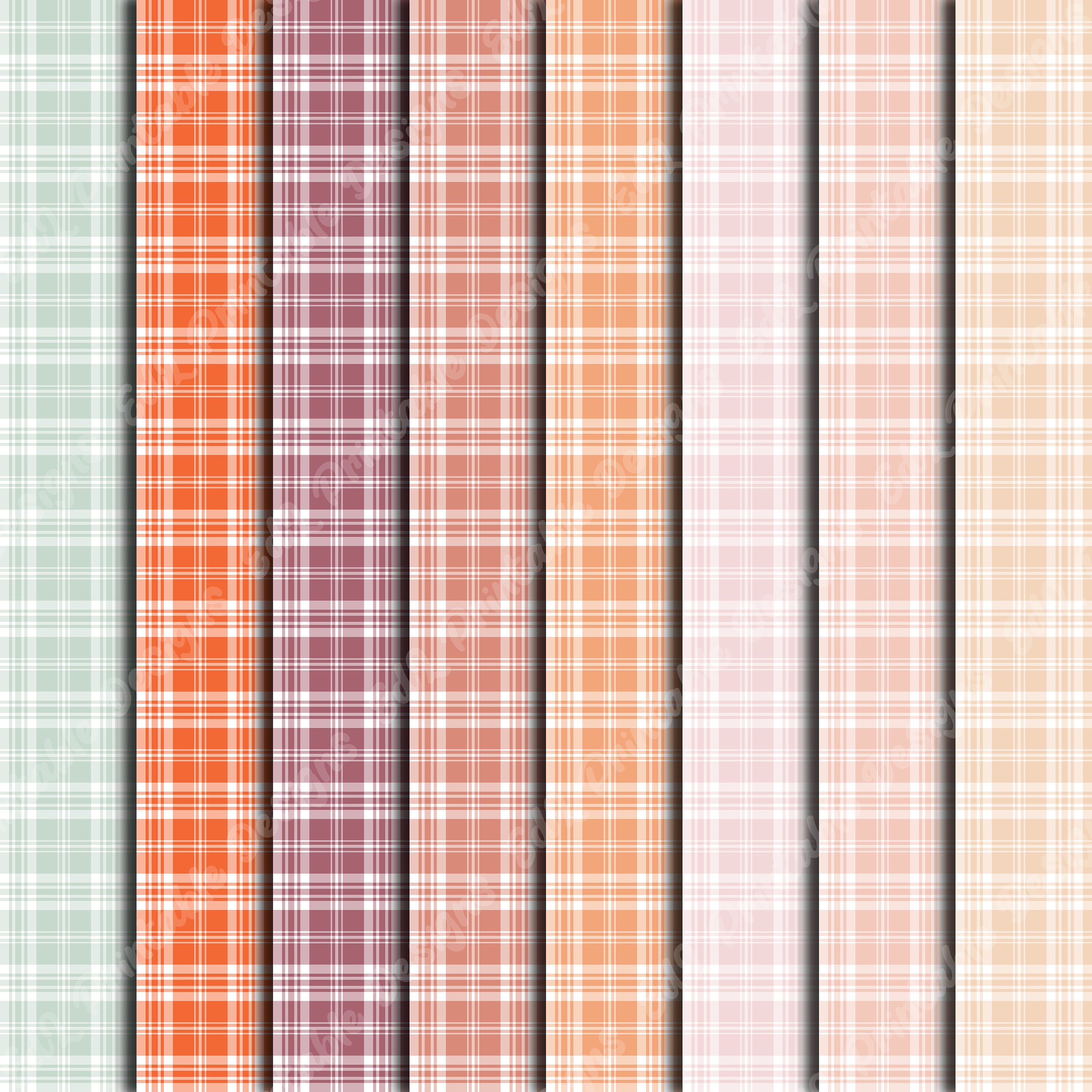 Boho Plaid Digital Paper, Earth Tones Tartan, Scrapbook Backgrounds ...