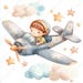Watercolor Pilot Baby Boy Clipart, Nursery Decor (digital Download) - Etsy